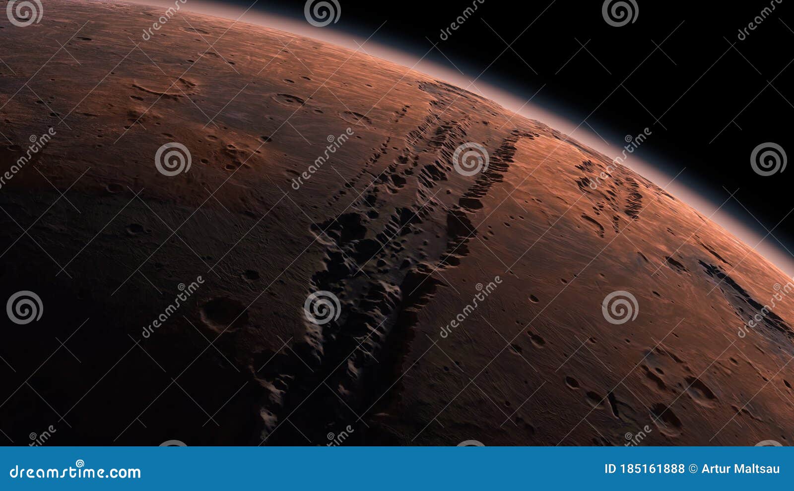 Mars Planet Rotating in the Outer Space.. Orbiting Planet Mars ...