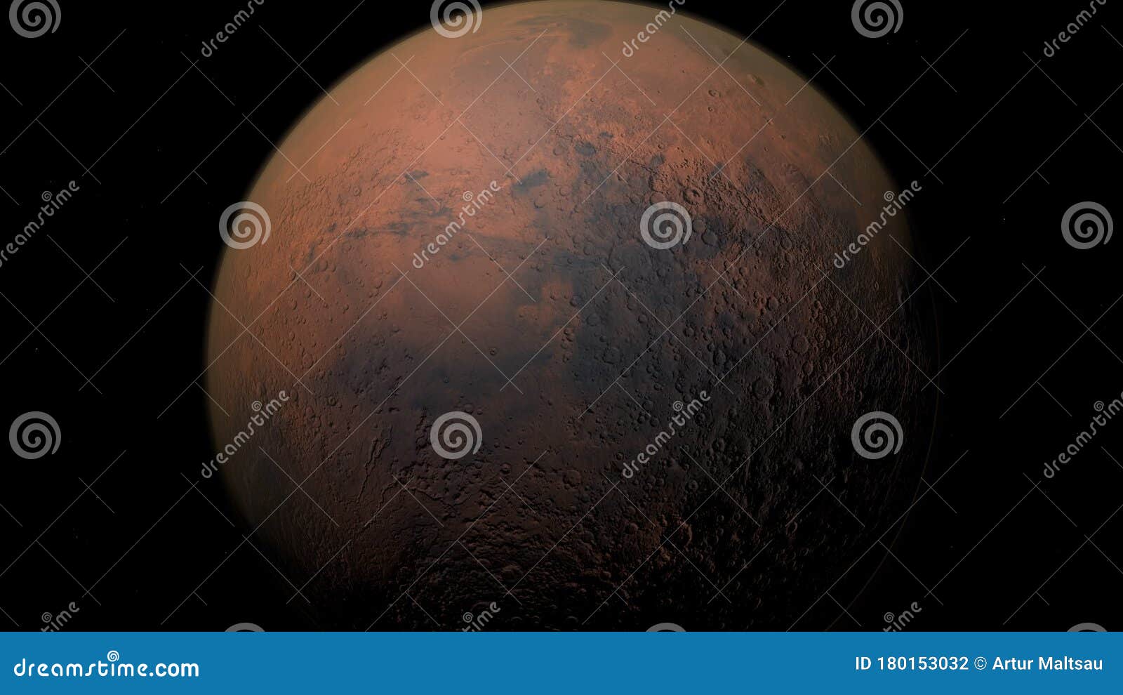 Mars Planet Rotating in the Outer Space.. Orbiting Planet Mars ...