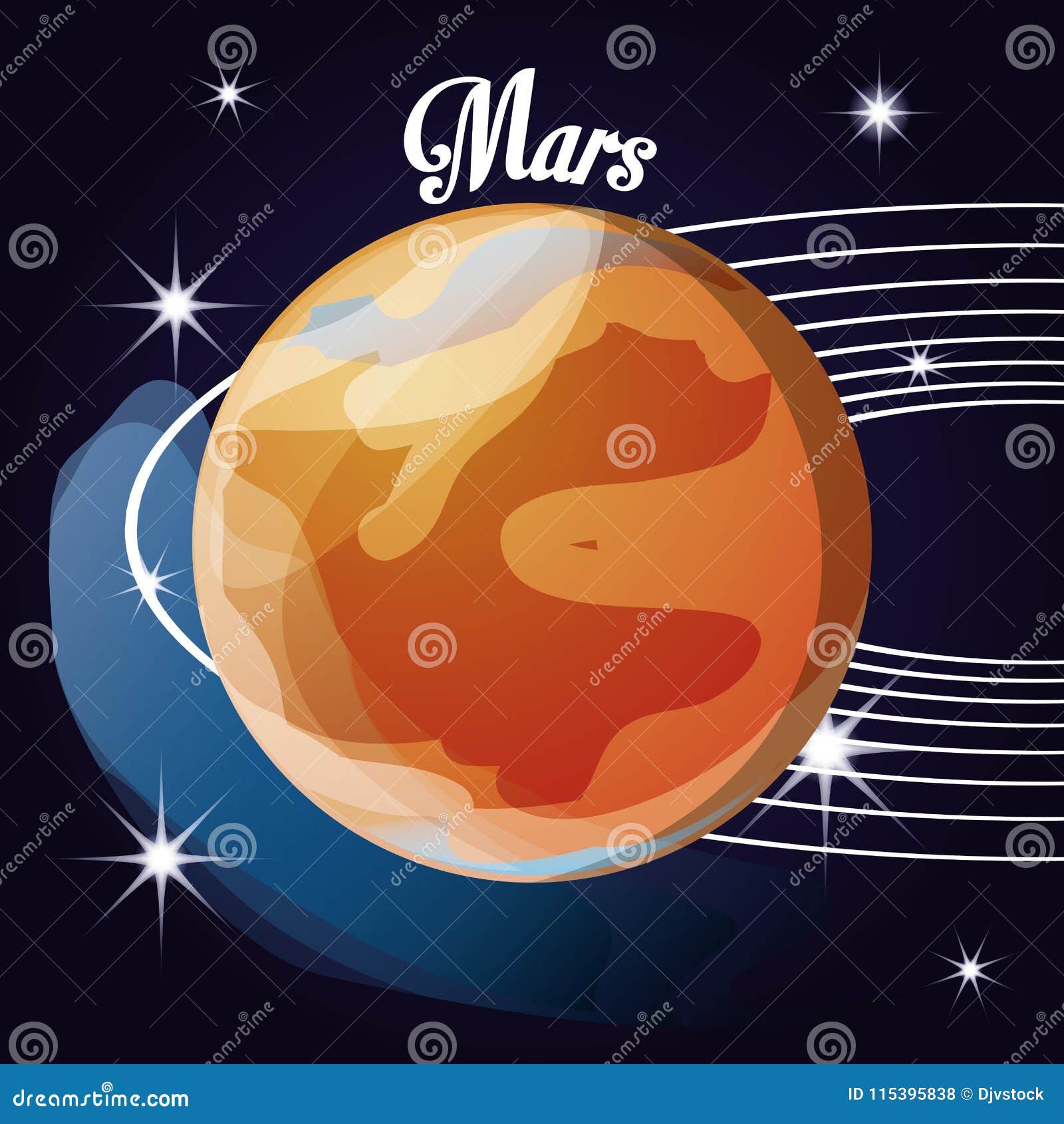 Mars Planet in the Solar System Creation Stock Vector - Illustration of ...