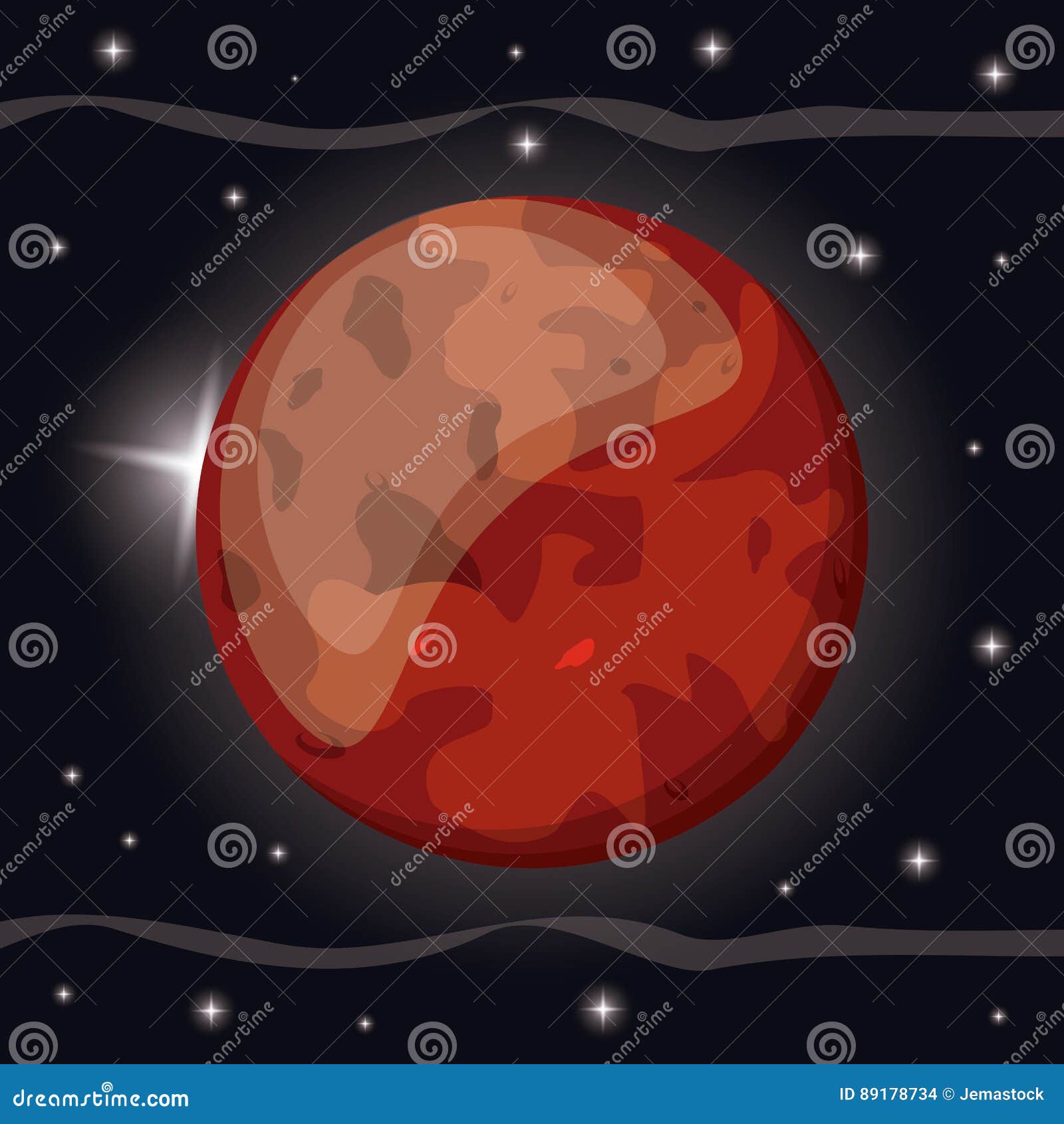 Mars Planet Solar System Space Stock Illustration - Illustration of ...