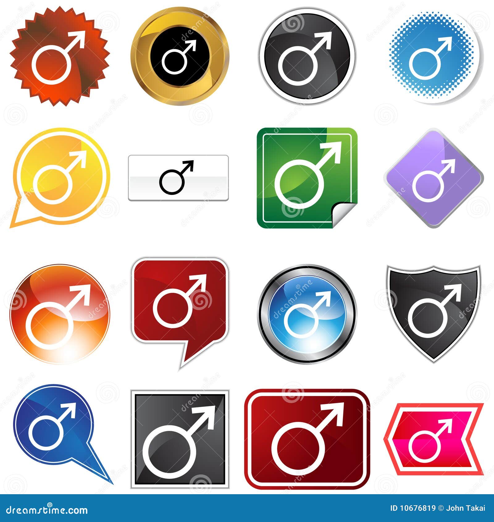 Mars Planetary Sign Icon Set Stock Vector - Illustration of stars ...