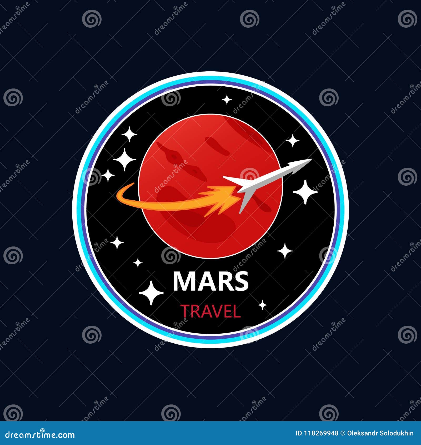 Mars Program Mission. Space Rocket Adventure Mars Vector Illustration ...