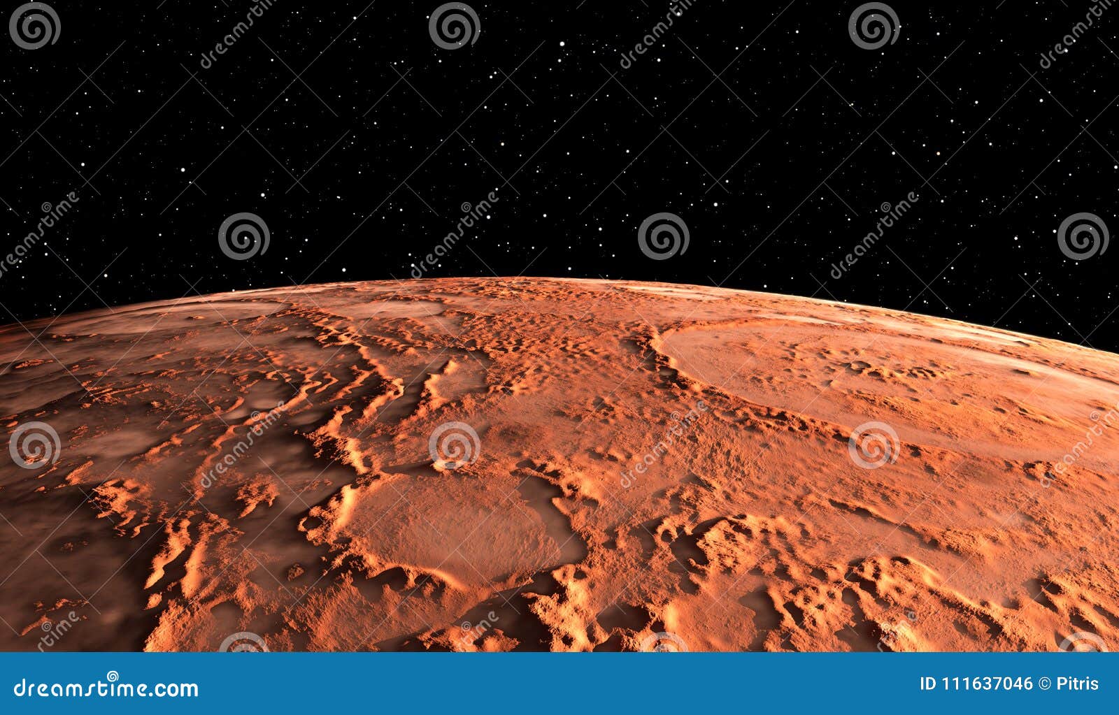 Mars - the Red Planet. Martian Surface and Dust in the Atmosphere Stock ...