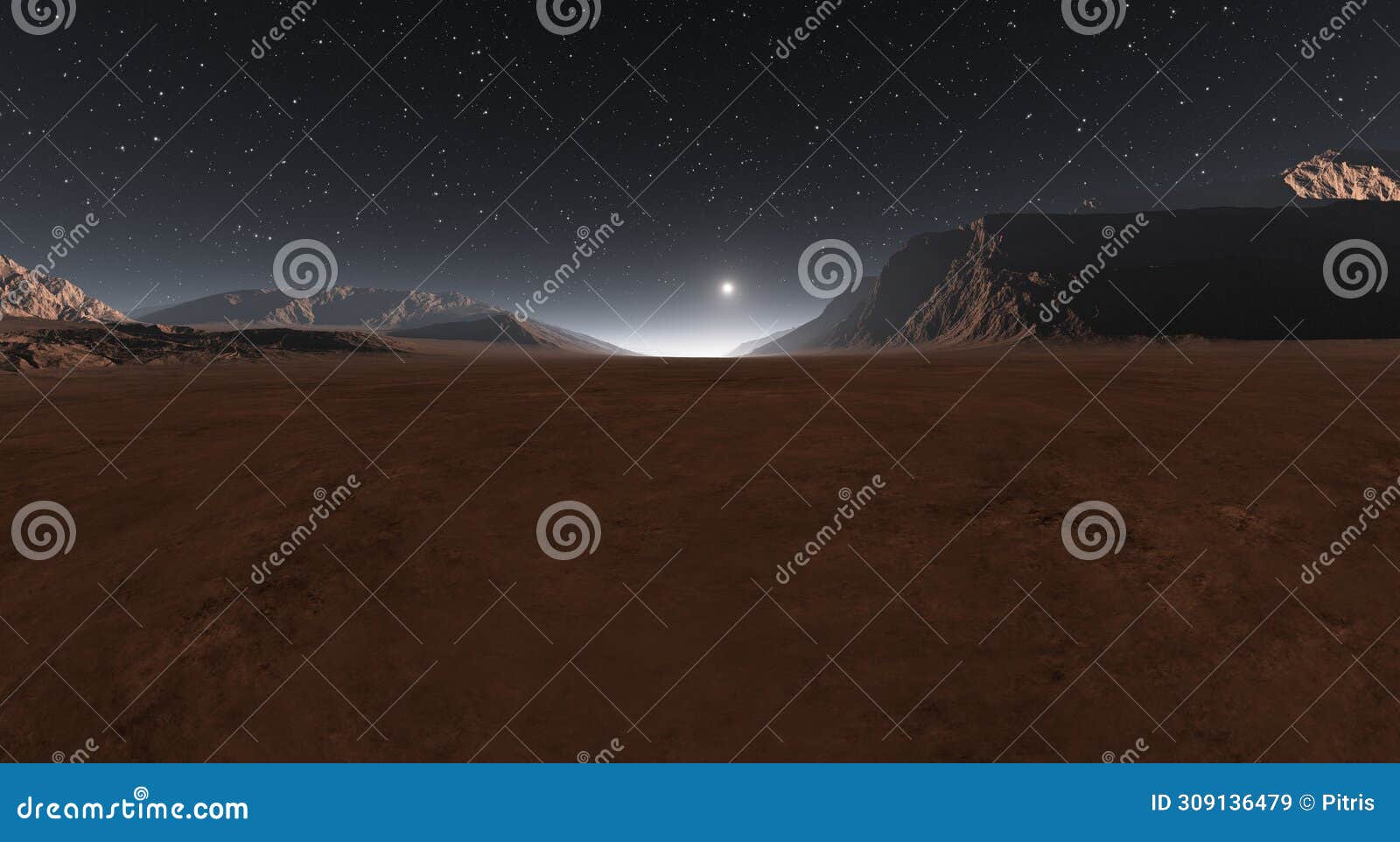 Mars - the Red Planet. Martian Surface and Dust in the Atmosphere Stock ...