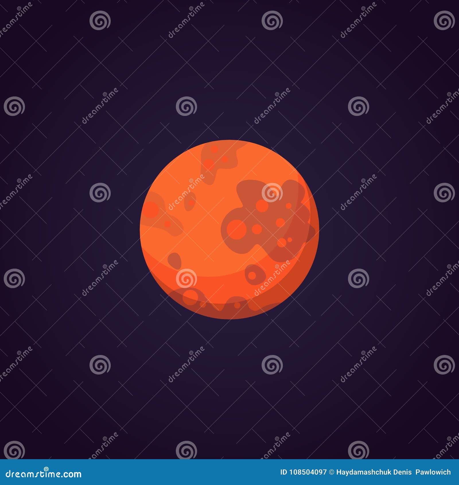 Mars Red Planet in Solar System Vector Illustration Stock Vector ...