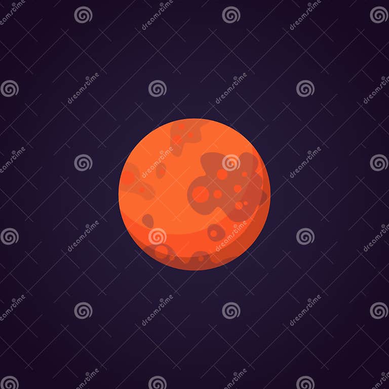 Mars Red Planet in Solar System Vector Illustration Stock Vector ...
