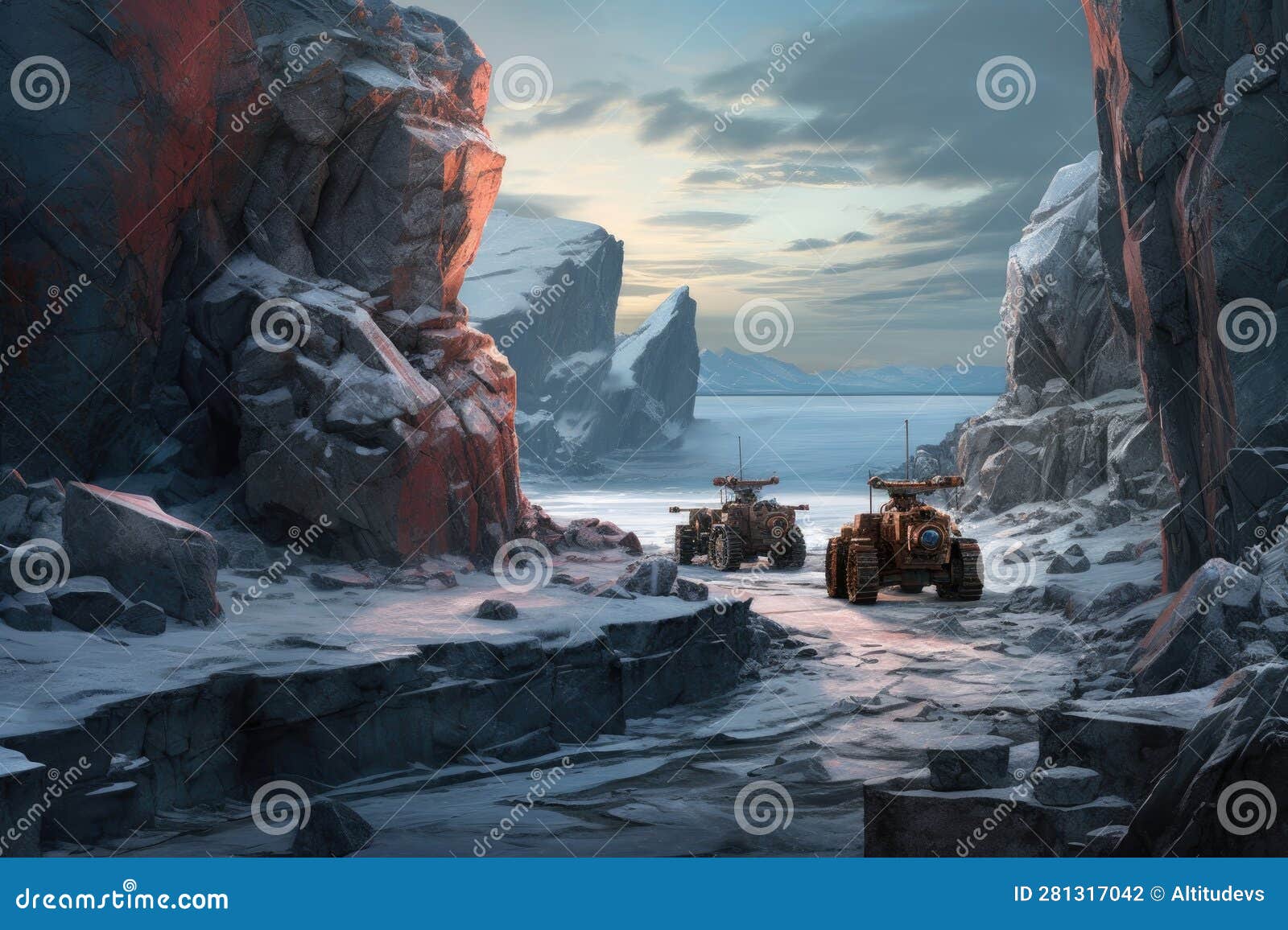 Mars Rover Exploring Rocky Terrain and Capturing the Red Planets Beauty ...