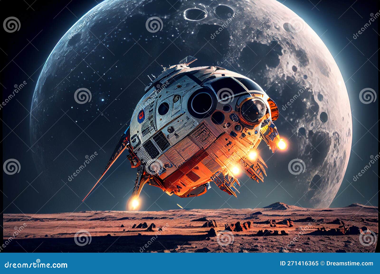 Mars Rover is Exploring Surface of Mars. Mission Mars Exploration of ...