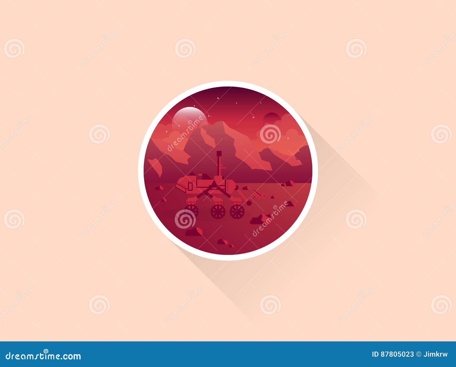 Mars Rover Icon Vector Illustration on the Theme of Space Exploration ...