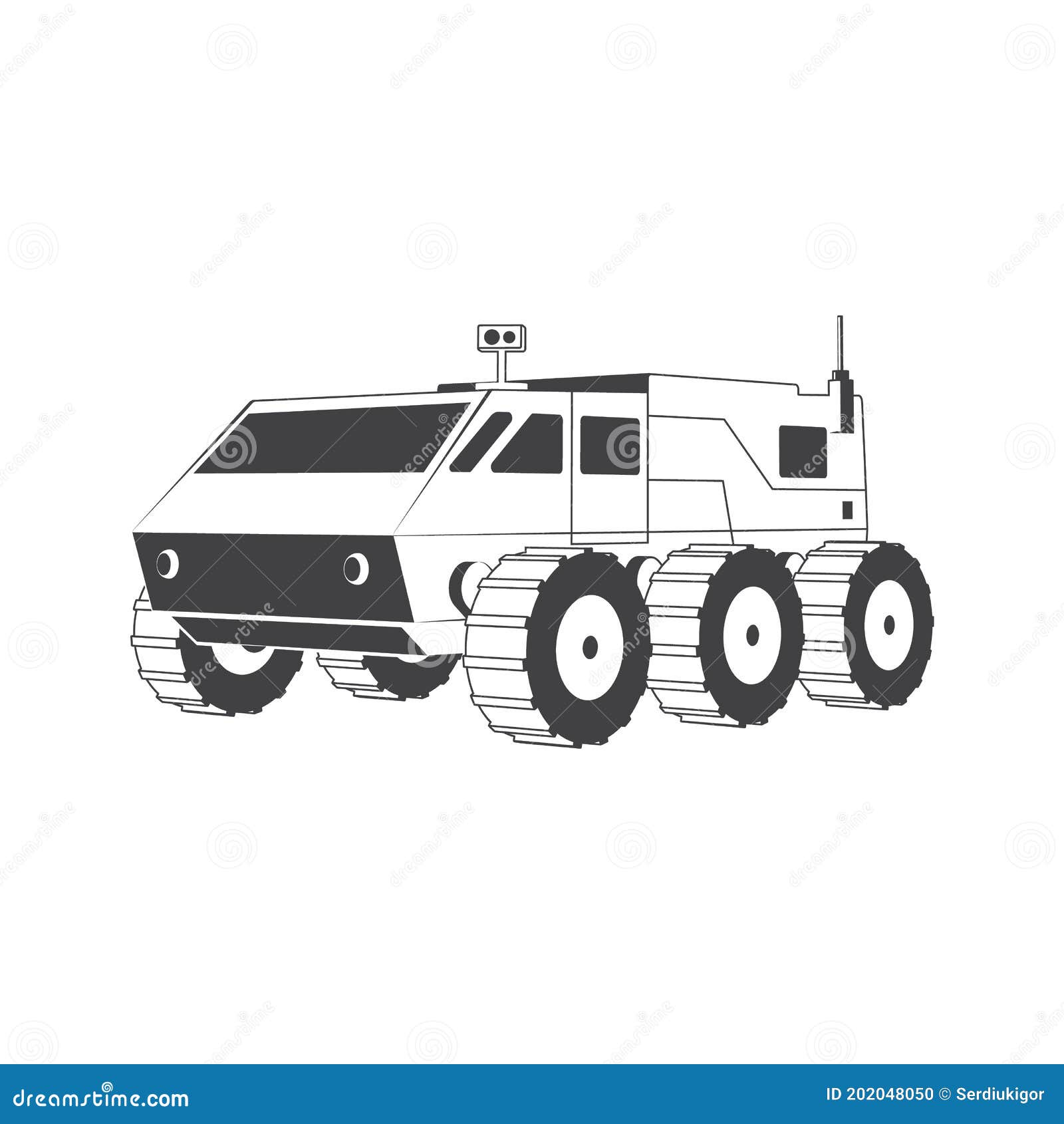 Mars Rover Isolated On White Background. Vector Illustration Mars Rover ...