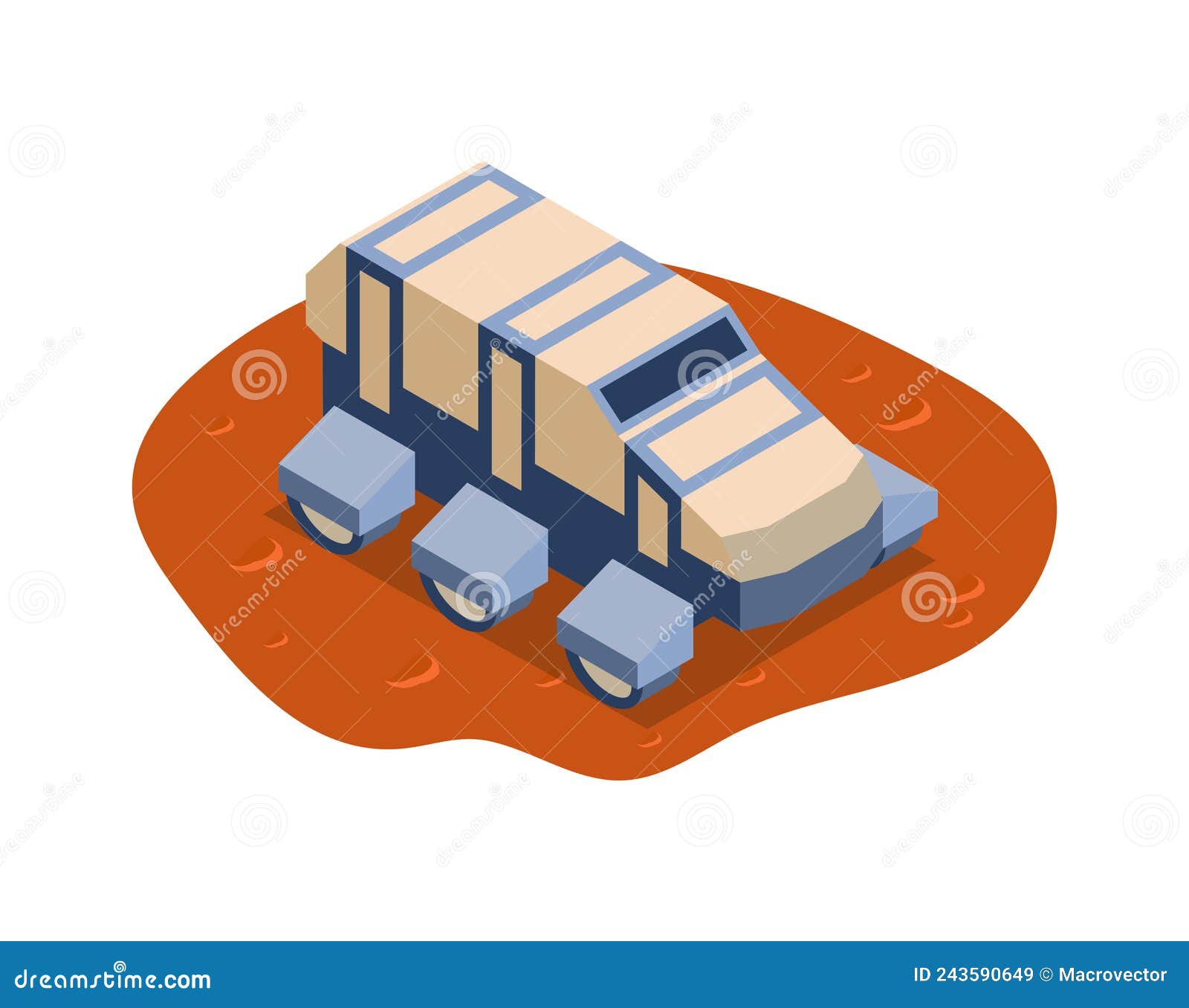 Mars Rover Isometric Composition Stock Vector - Illustration of ...