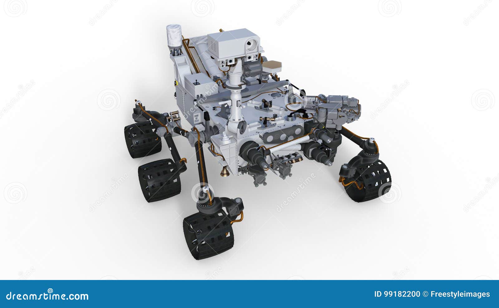 Mars Rover, Robotic Space Motor Vehicle Isolated On White Background ...
