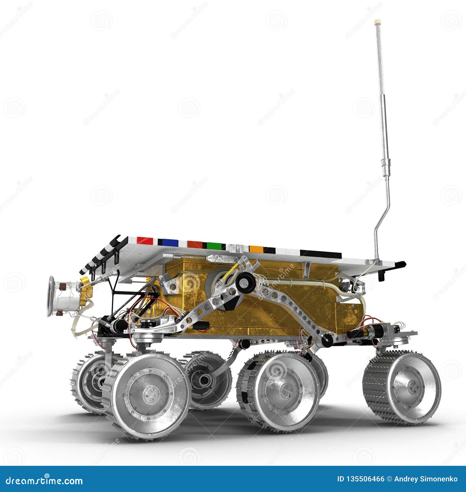 Mars Rover Sojourner 3D Illustration On White Background Stock ...