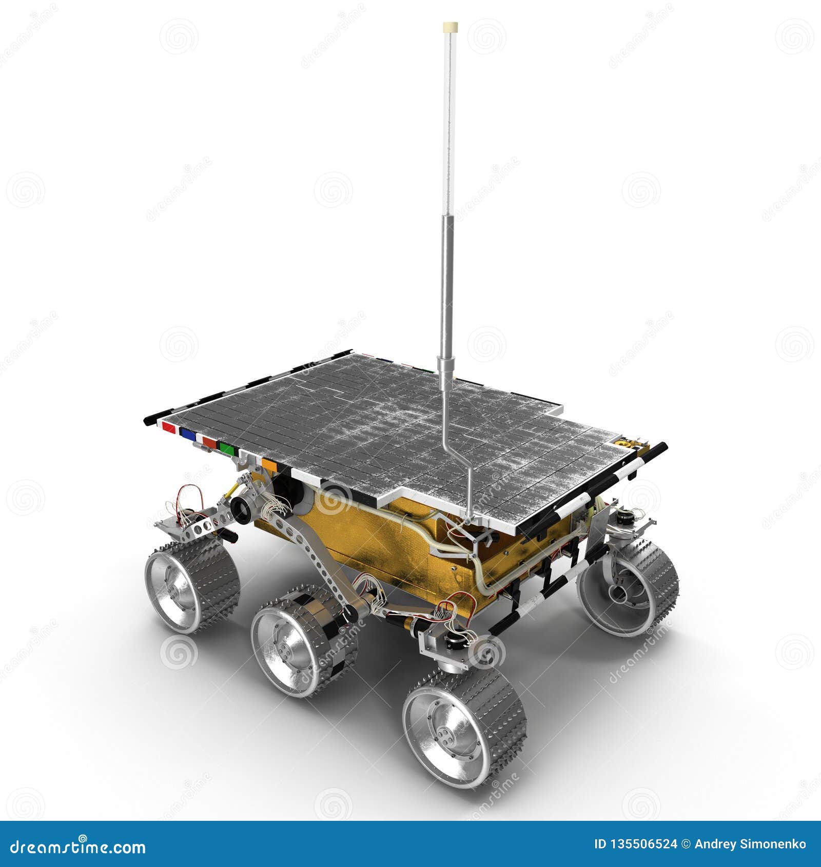 Mars Rover Sojourner 3D Illustration on White Background Stock ...