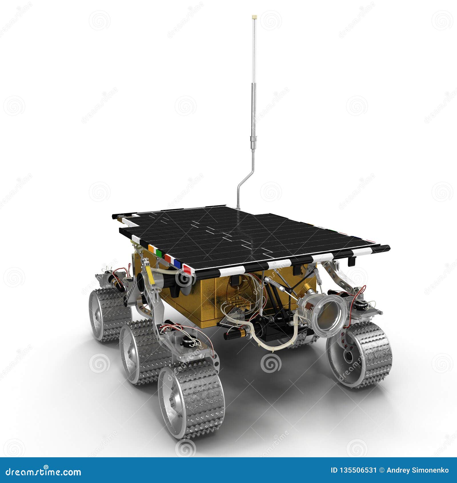 Mars Rover Sojourner 3D Illustration On White Background Stock ...