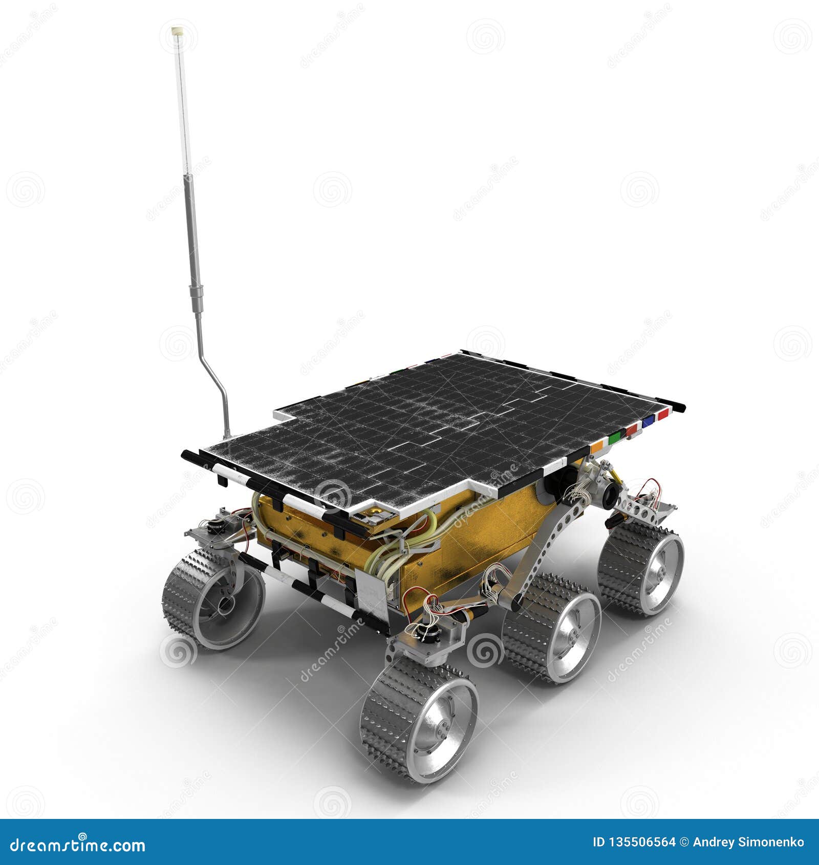 Mars Rover Sojourner 3D Illustration on White Background Stock ...