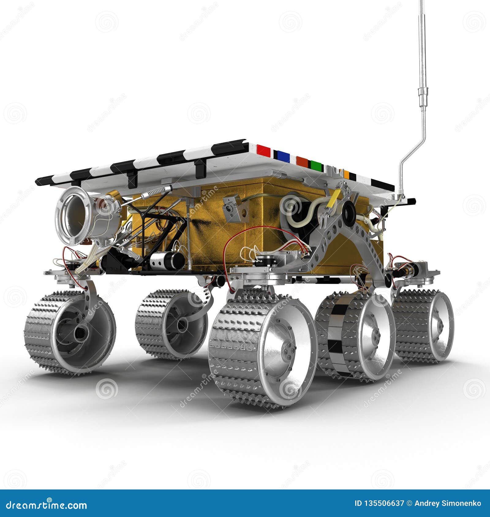 Mars Rover Sojourner 3D Illustration On White Background Stock ...
