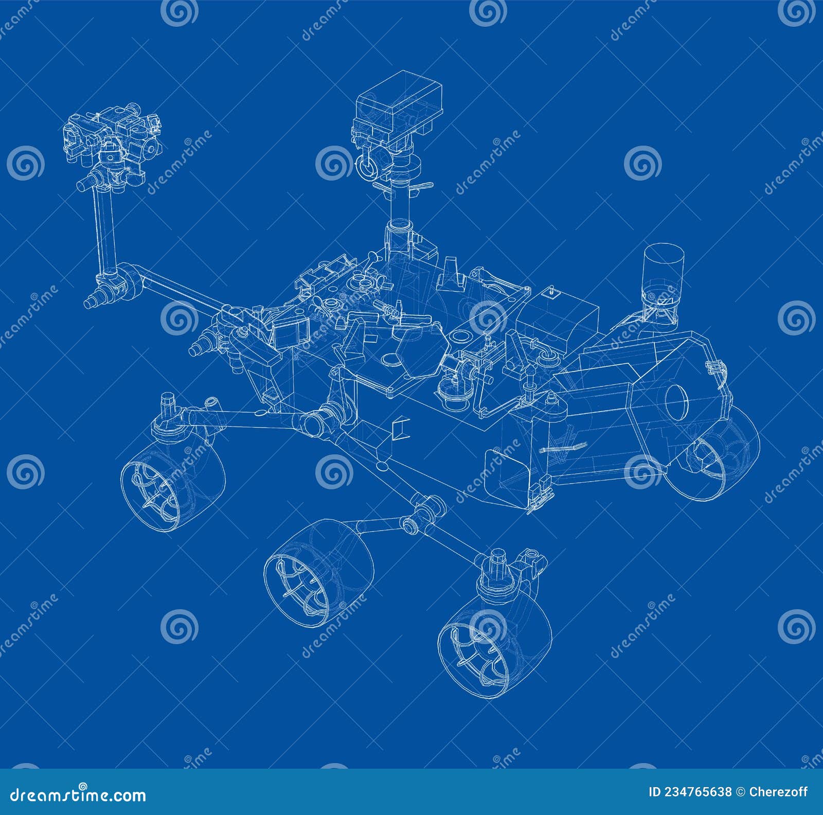 Mars Rover. Vector Rendering of 3d Stock Vector - Illustration of ...