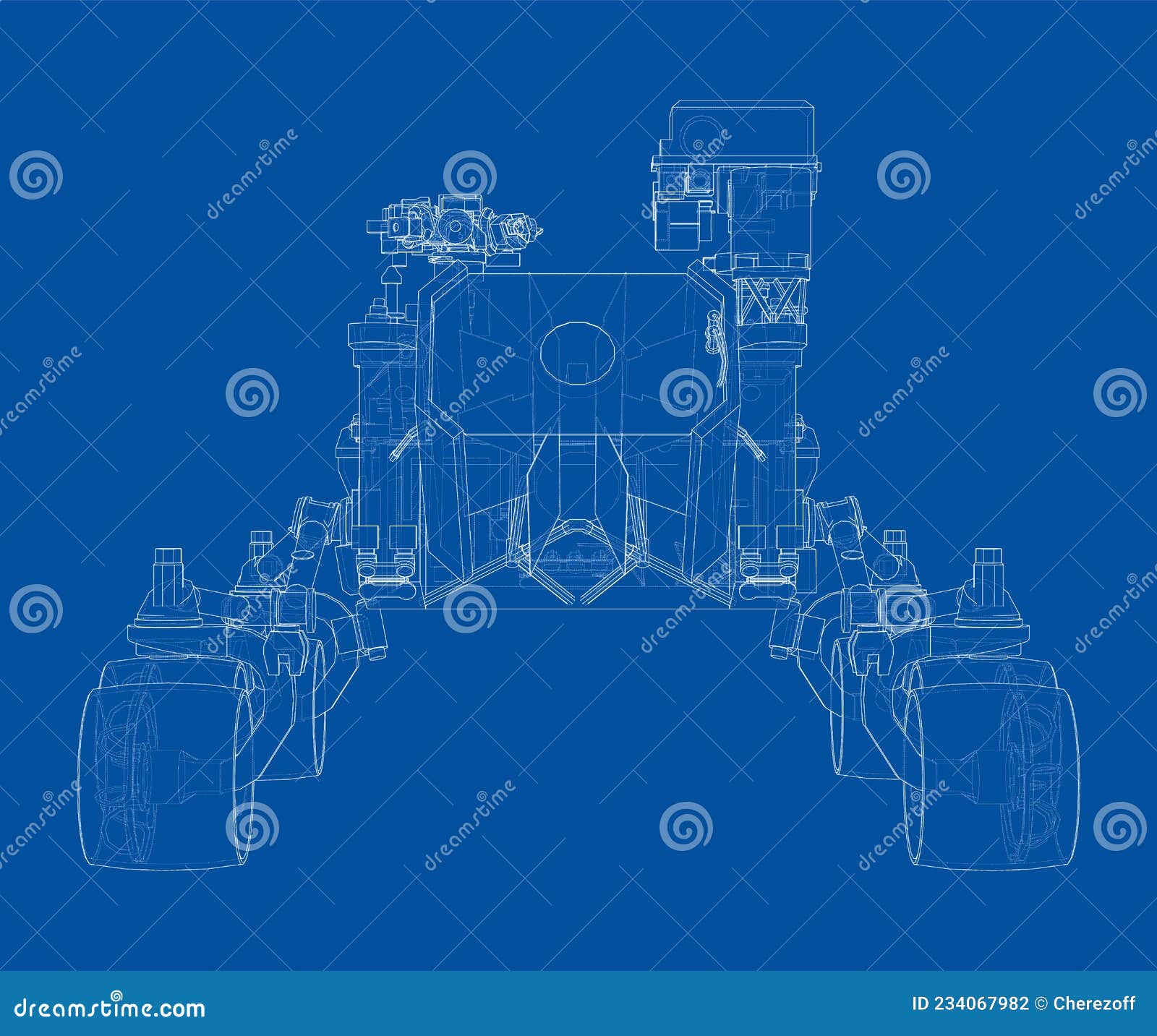 Mars Rover. Vector Rendering of 3d Stock Vector - Illustration of ...