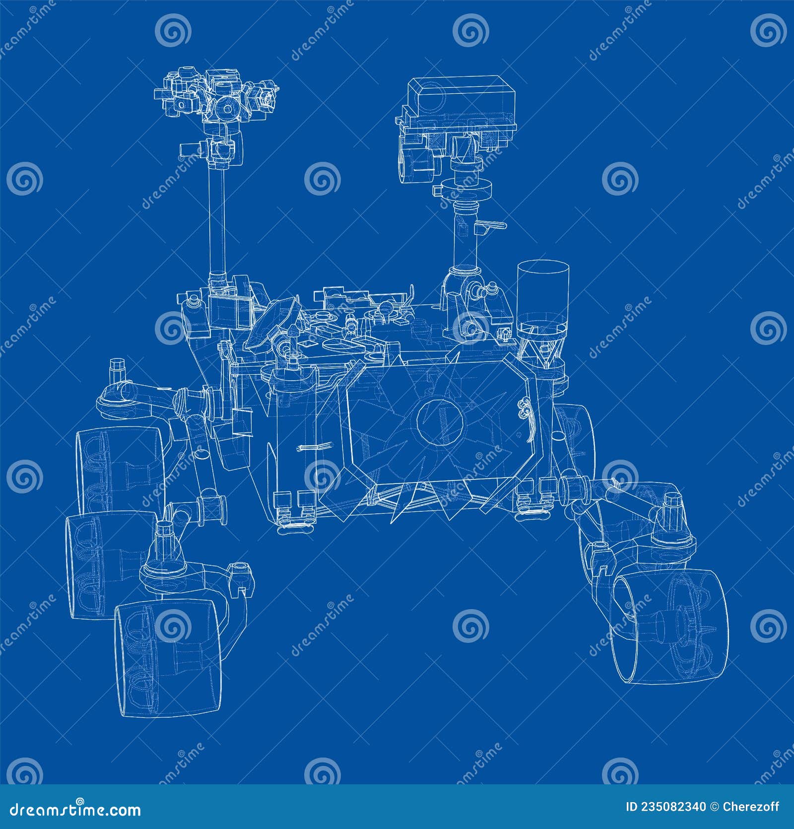 Mars Rover. Vector Rendering of 3d Stock Vector - Illustration of ...