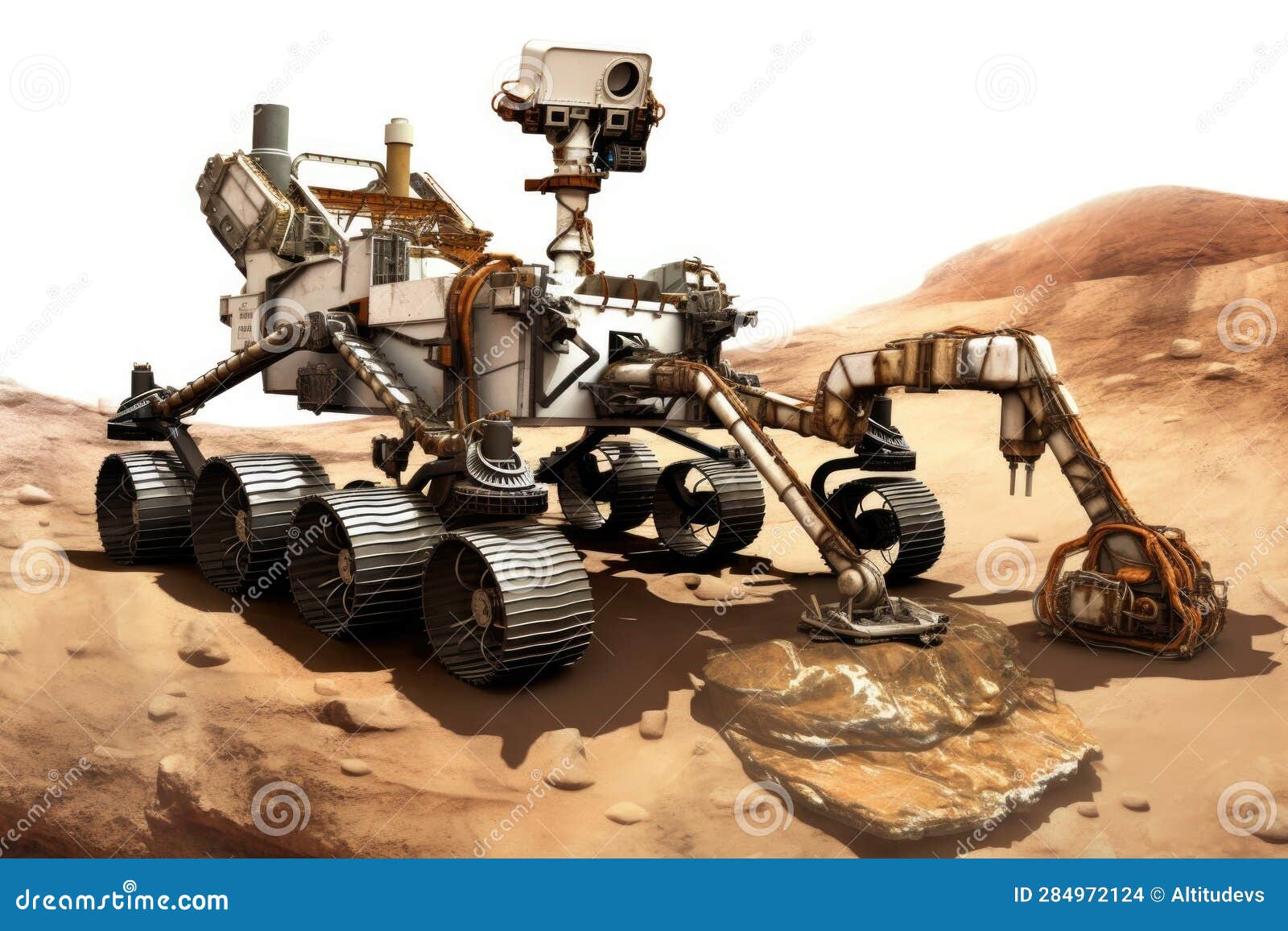 Mars Rovers Robotic Arm Collecting Soil Samples Stock Photo - Image of ...