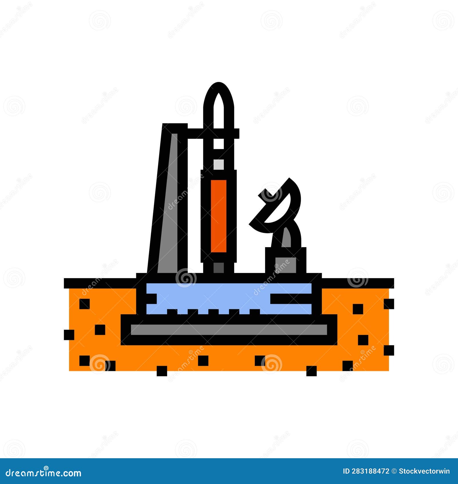 Mars Sample Return Mission Planet Color Icon Vector Illustration Stock ...