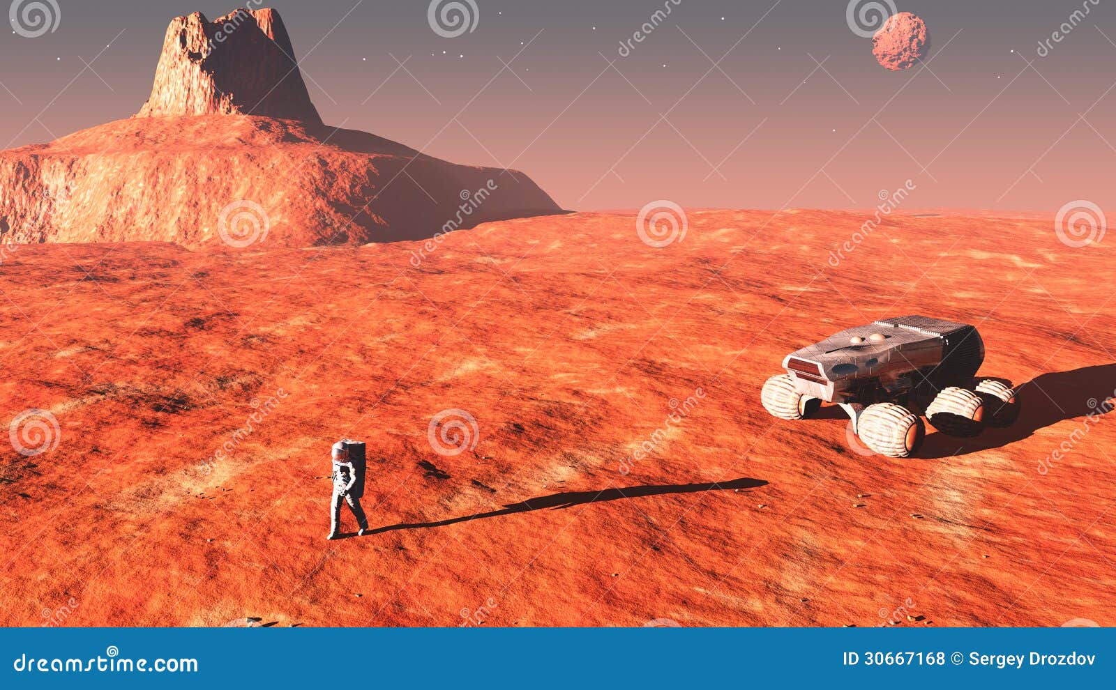 On mars stock illustration. Illustration of person, science - 30667168
