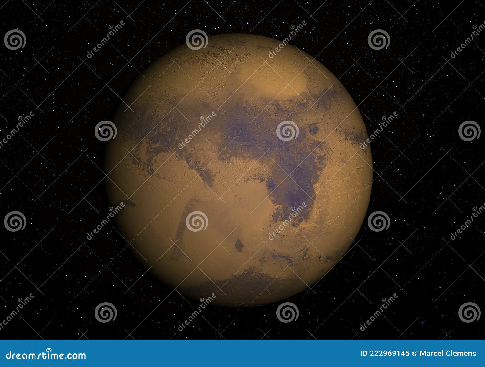 Mars with Stars in the Background Stock Illustration - Illustration of ...