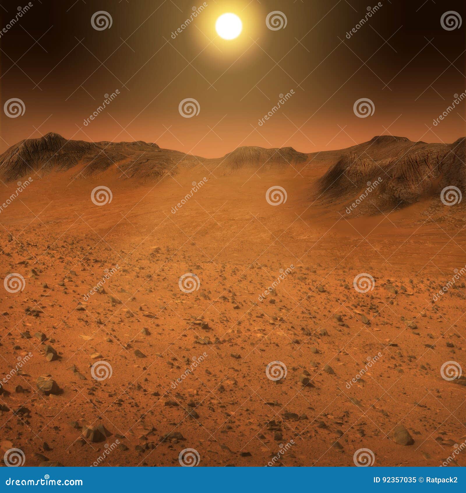 Mars Surface Landscape stock image. Image of surface - 92357035