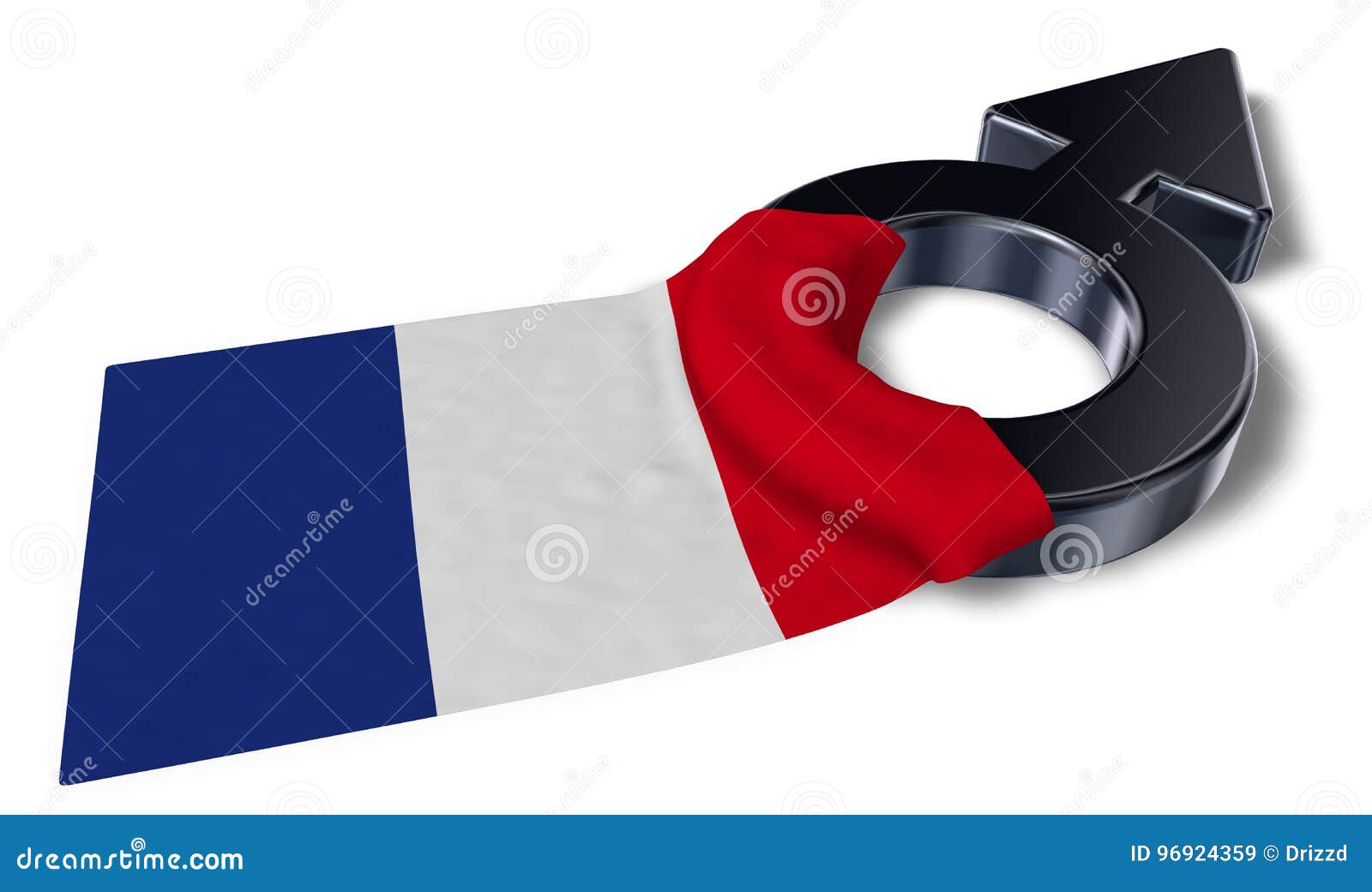 Mars Symbol and Flag of France Stock Illustration - Illustration of ...