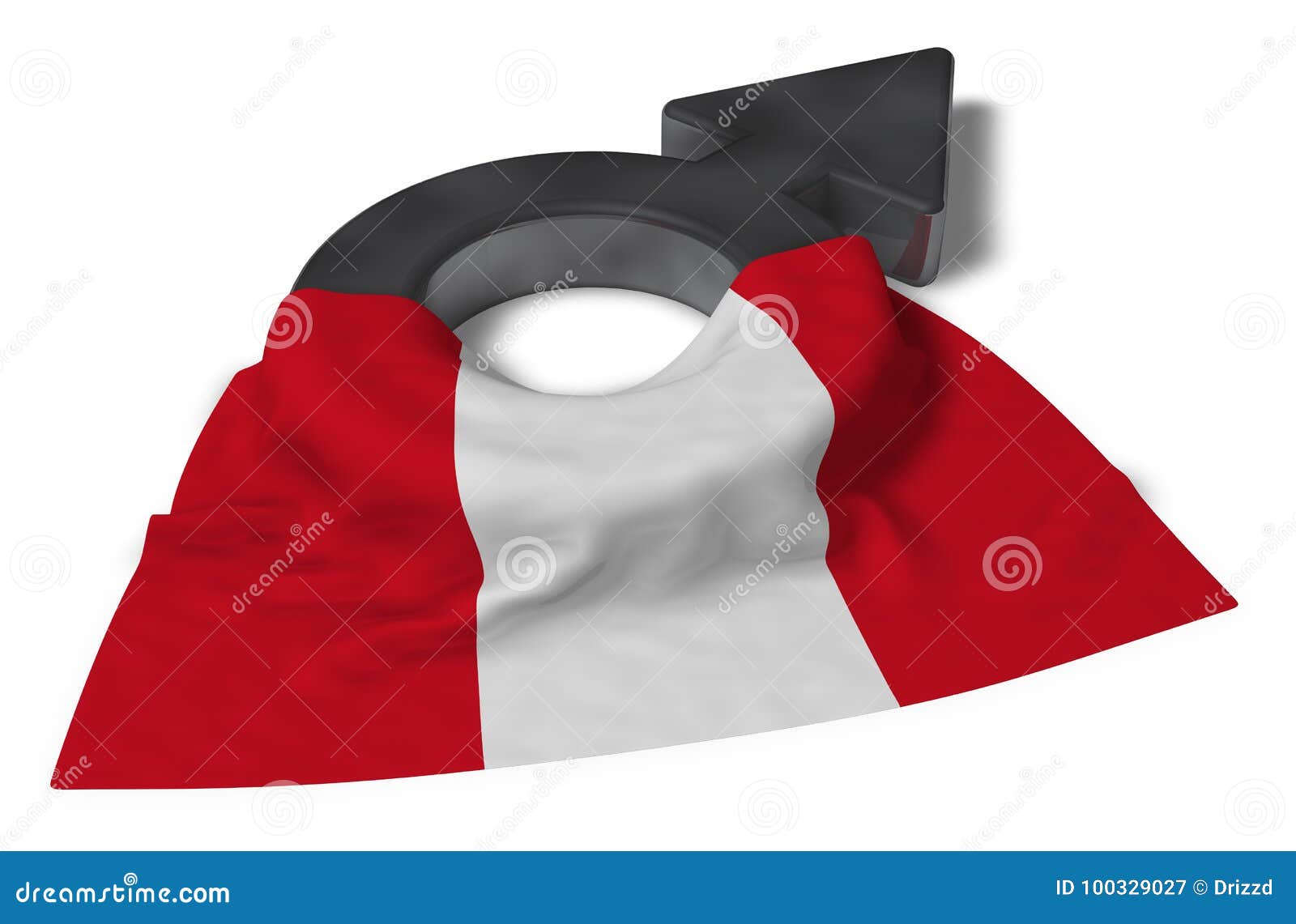 Mars Symbol and Flag of Peru Stock Illustration - Illustration of flag ...