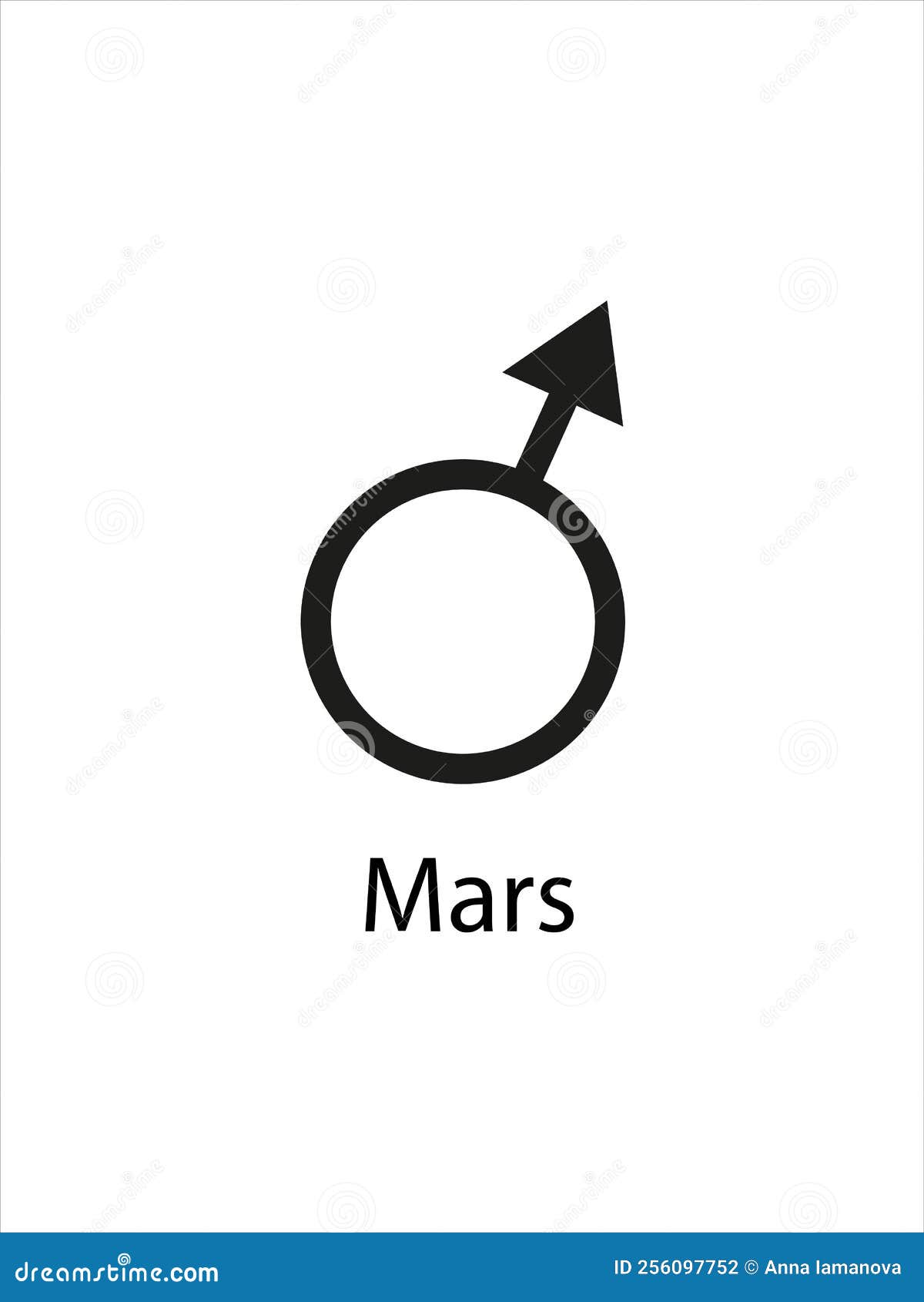 Mars Symbol of Planets stock vector. Illustration of science - 256097752