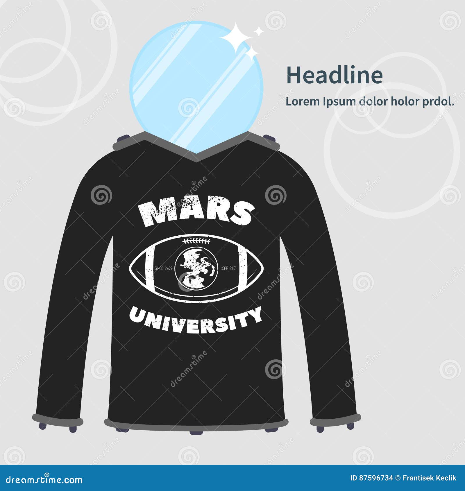 Mars university spacesuit stock vector. Illustration of design - 87596734