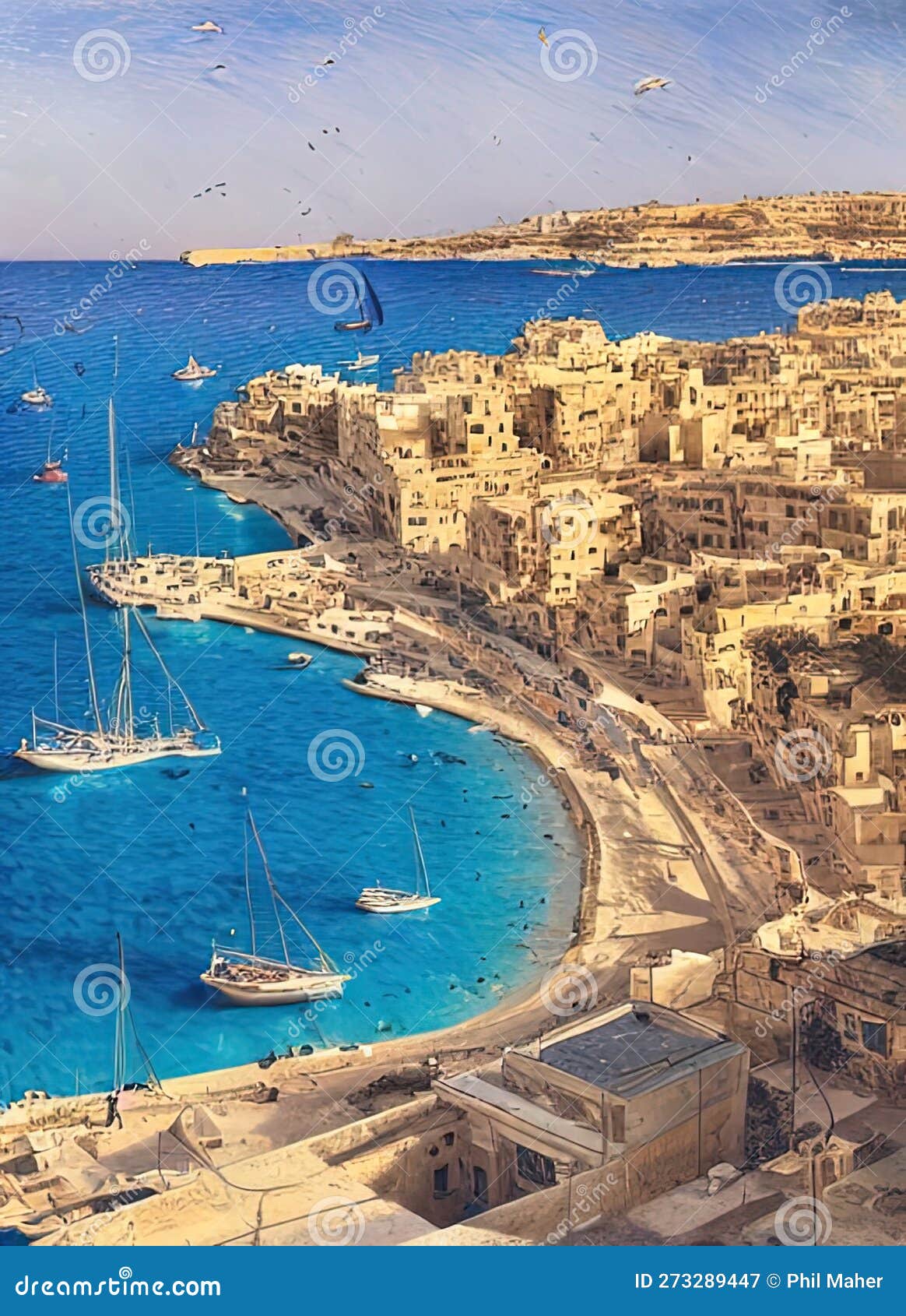 Marsa, Marsa, Malta. Generative AI. Stock Illustration - Illustration ...