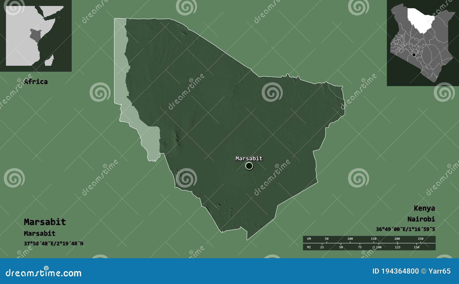 Marsabit, County of Kenya,. Previews. Administrative Stock Illustration ...