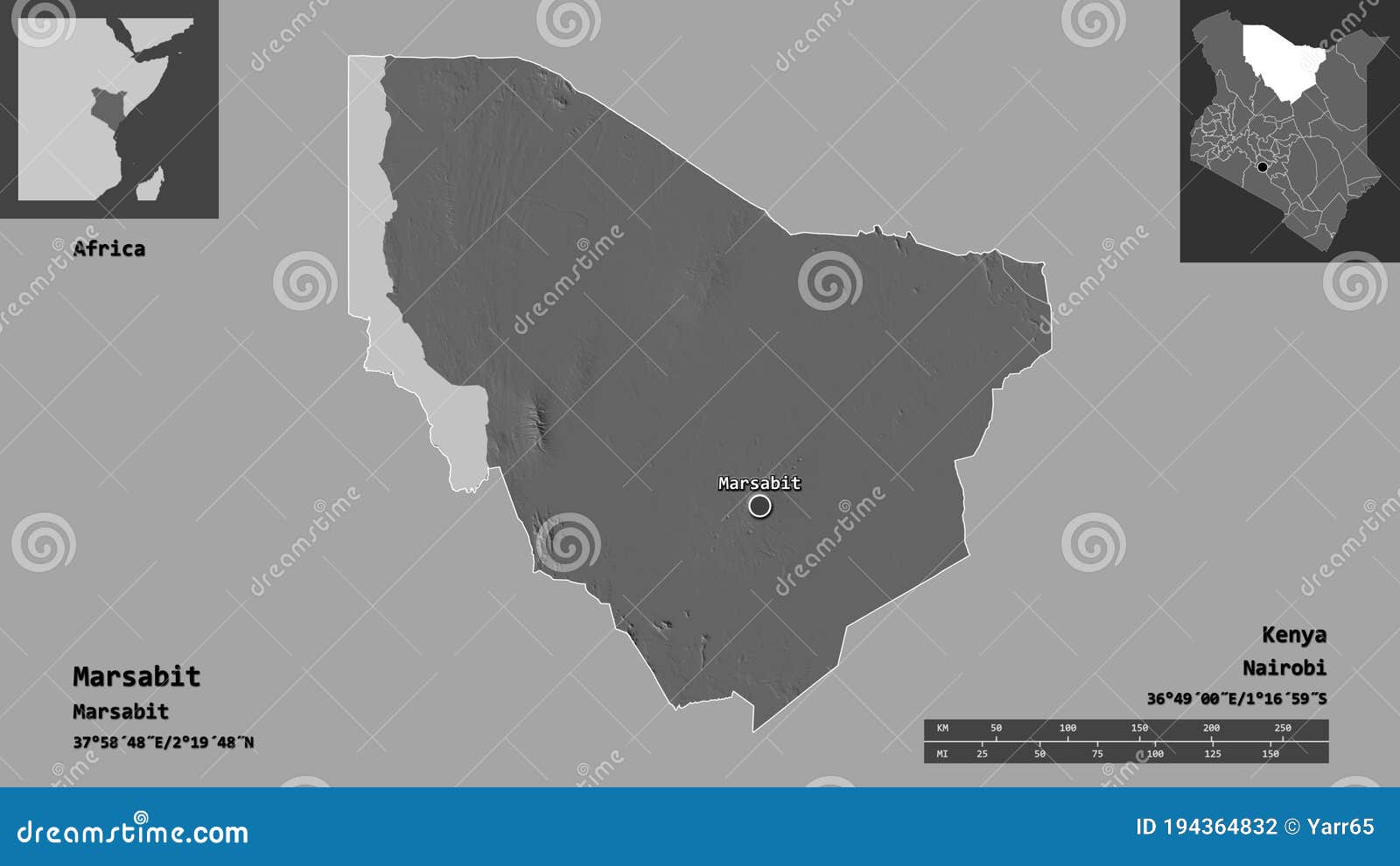 Marsabit, County of Kenya,. Previews. Bilevel Stock Illustration ...