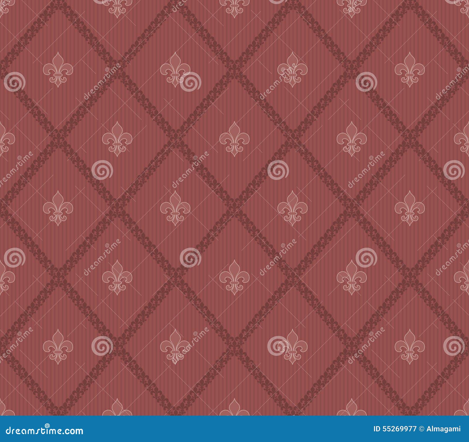 Marsala Color Fleur De Lis Seamless Background. Stock Vector ...