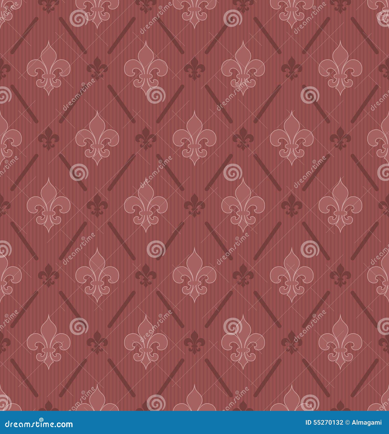 Marsala Color Fleur De Lis Seamless Background. Stock Vector ...