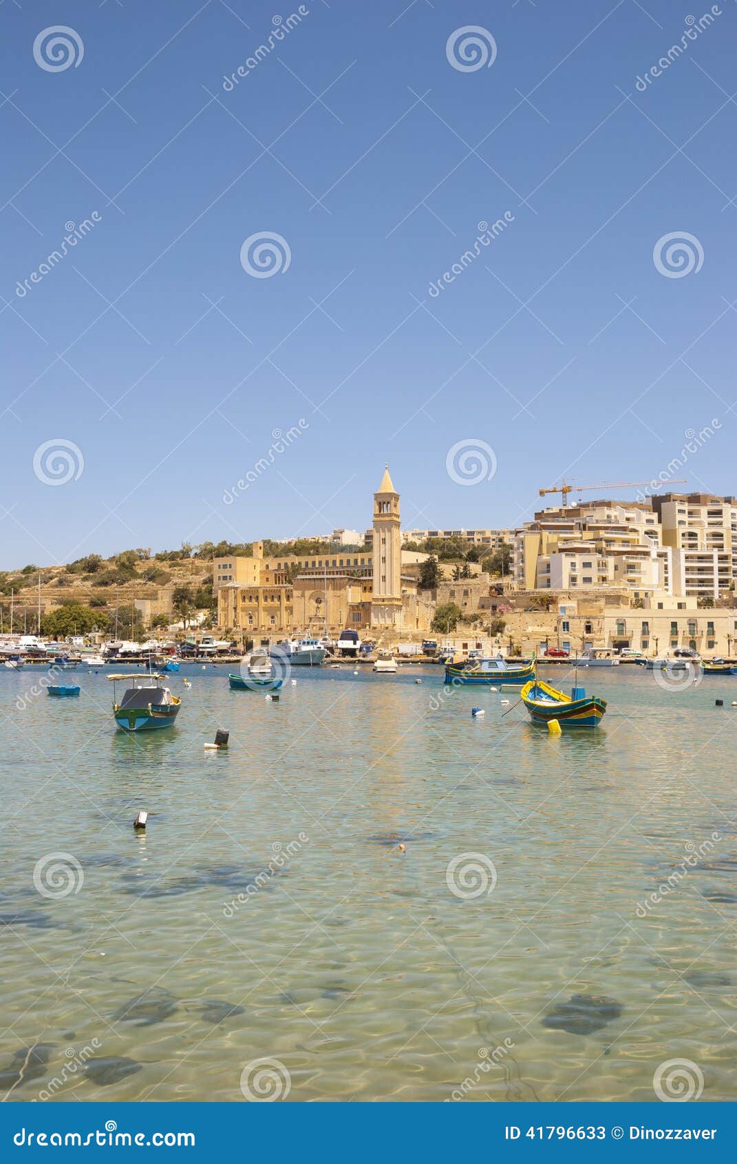 Marsaskala Bay with Boats, Malta Stock Image - Image of destination ...