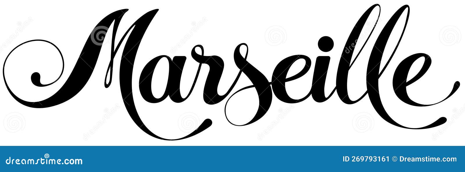 Marseille - Custom Calligraphy Text Stock Illustration - Illustration ...
