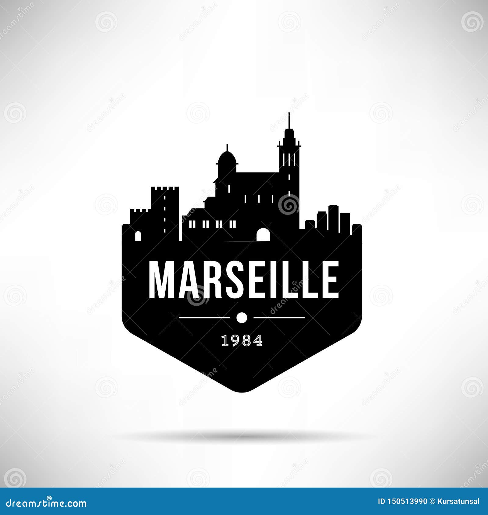Marseille Modern Skyline Vector Template Stock Illustration ...