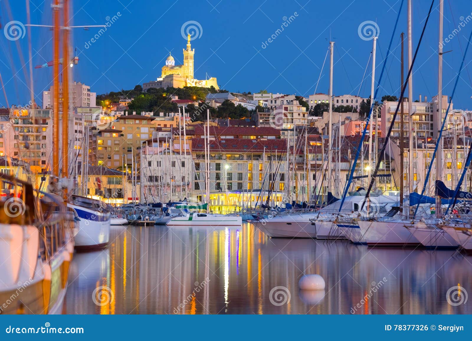 Marseille Port at a Summer Night Stock Photo - Image of summer, evening ...