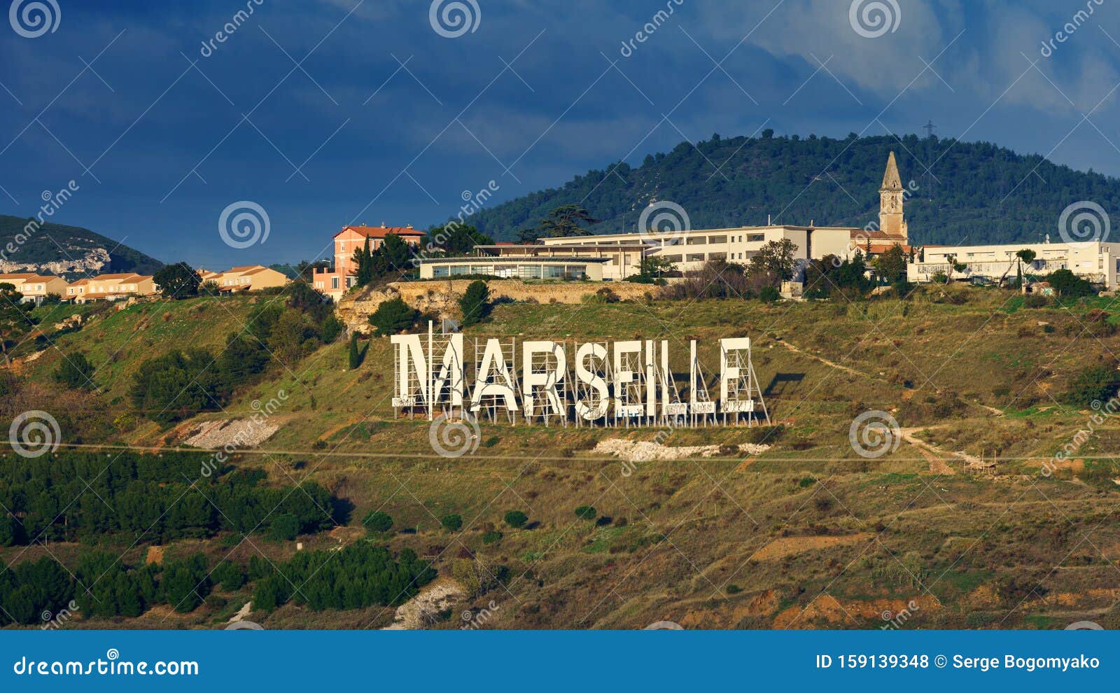 Marseille Letters Sign Panorama on the Hill Editorial Stock Photo ...