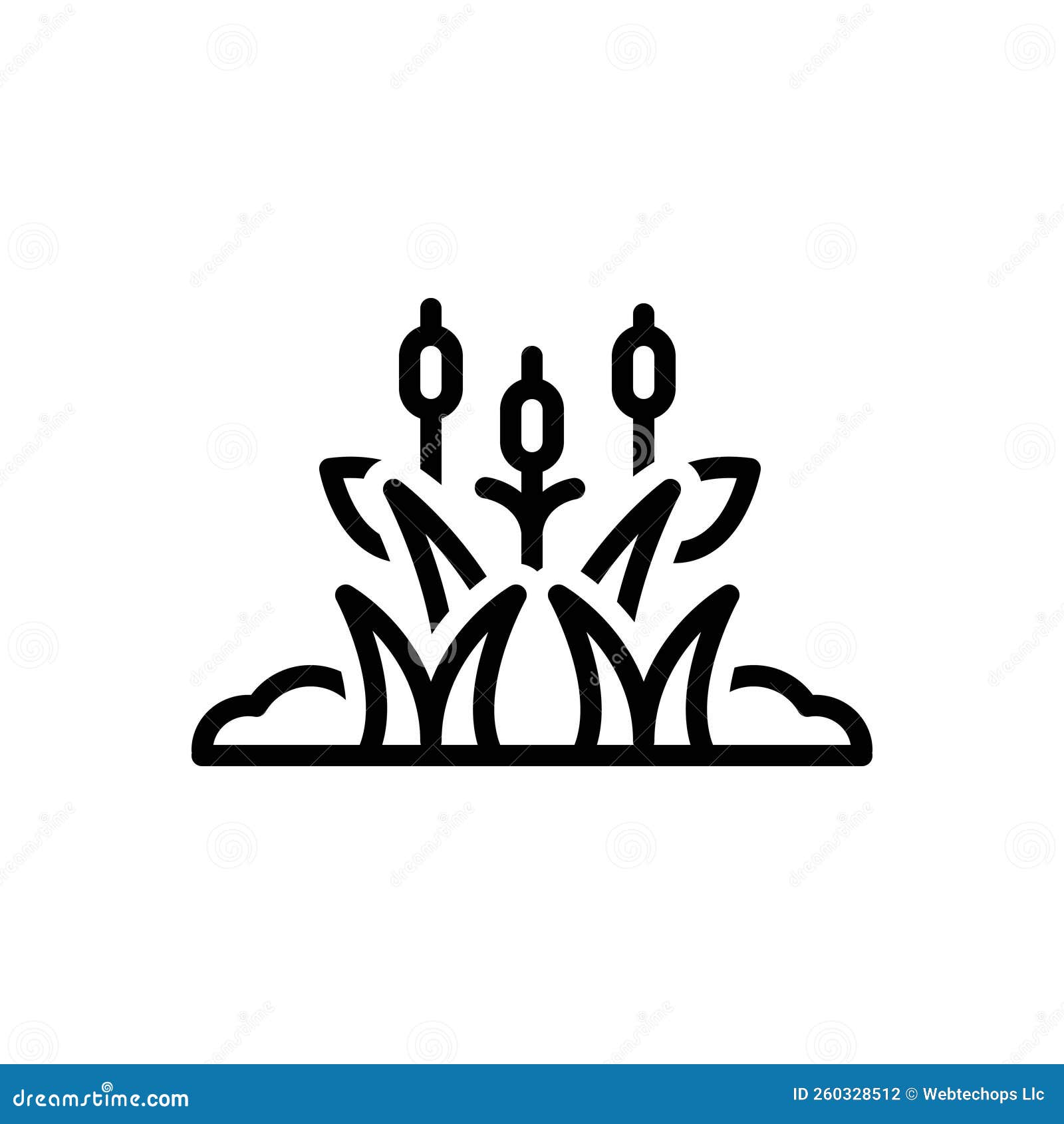 Black Line Icon for Marsh, Bog and Guagmire Stock Vector - Illustration ...