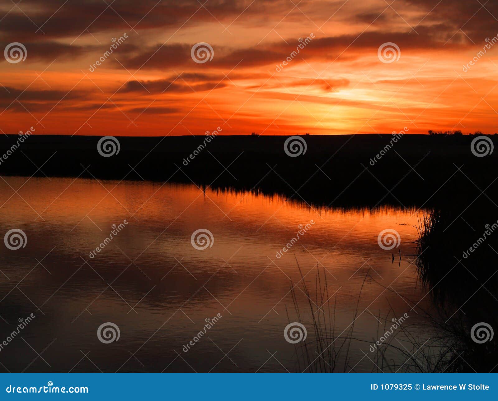 Marsh Sunrise stock image. Image of serene, reflections - 1079325