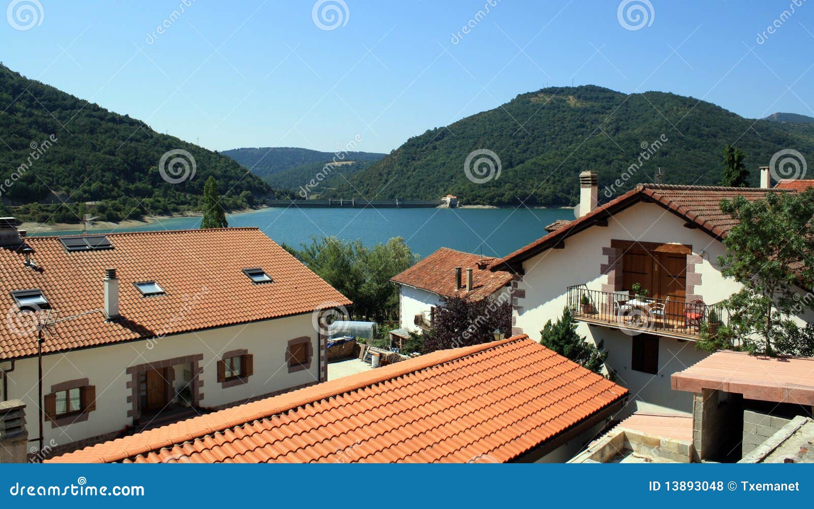 Marsh and village of Eugi. stock photo. Image of marsh - 13893048