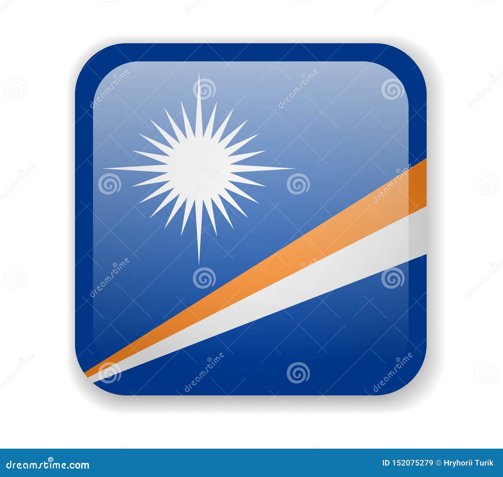 Marshall Islands Flag Bright Square Icon on a White Background Stock ...