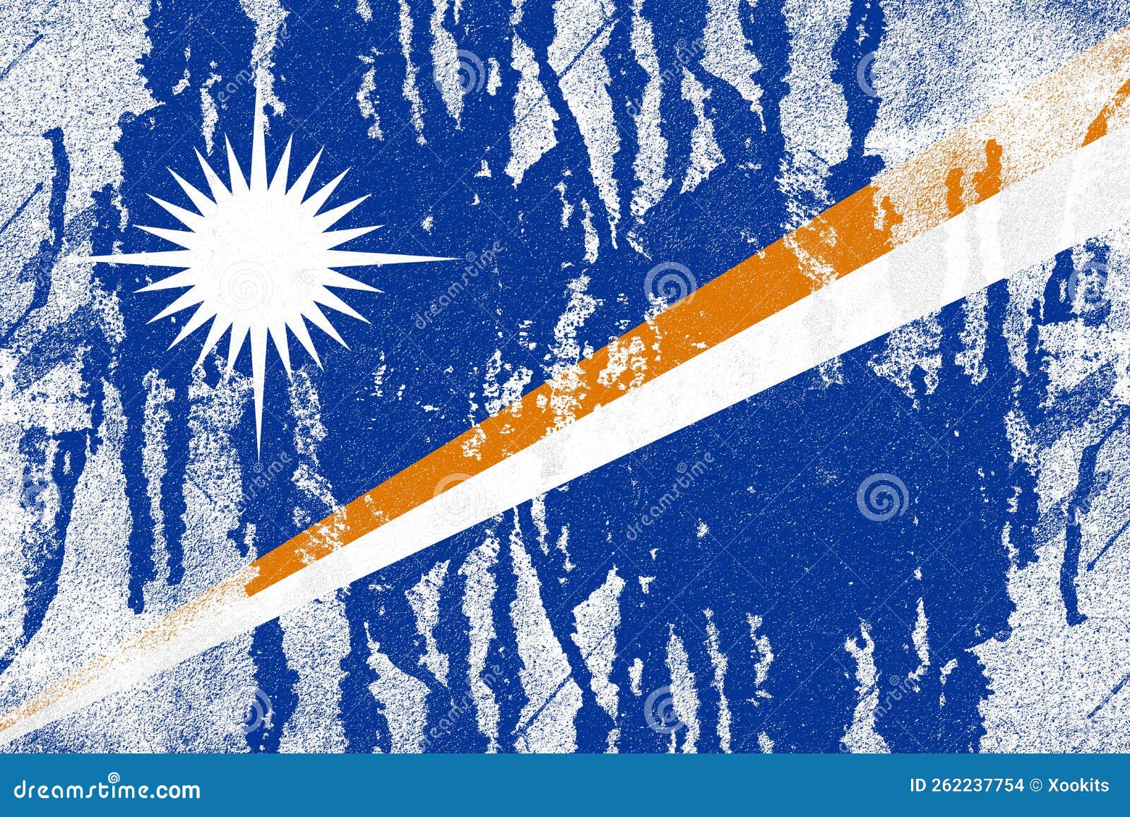 Marshall Islands Flag Painted on Old Distressed Concrete Wall ...