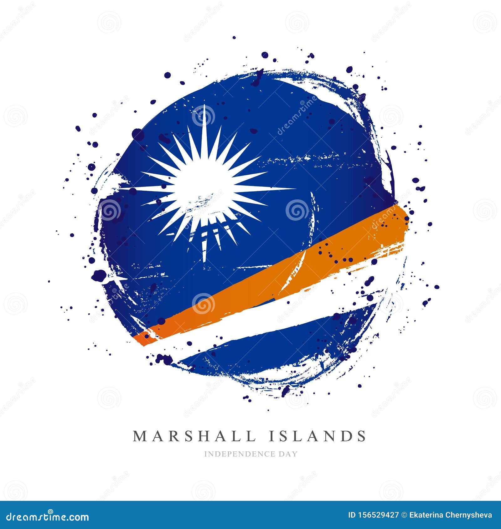 Marshall Islands Flag in the Shape of a Big Circle Stock Vector ...
