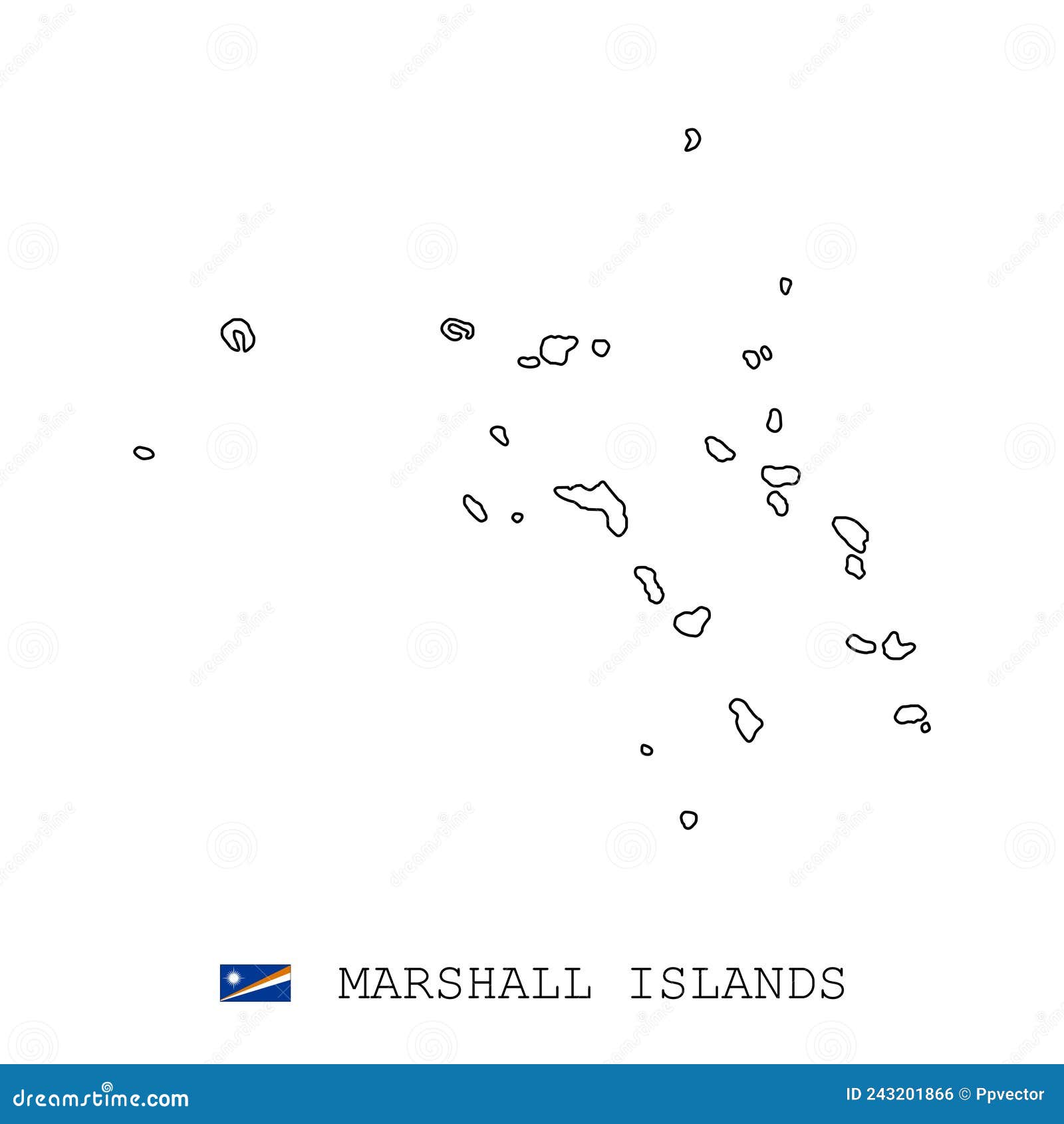 Marshall Outline Map Cartoon Vector | CartoonDealer.com #324137499